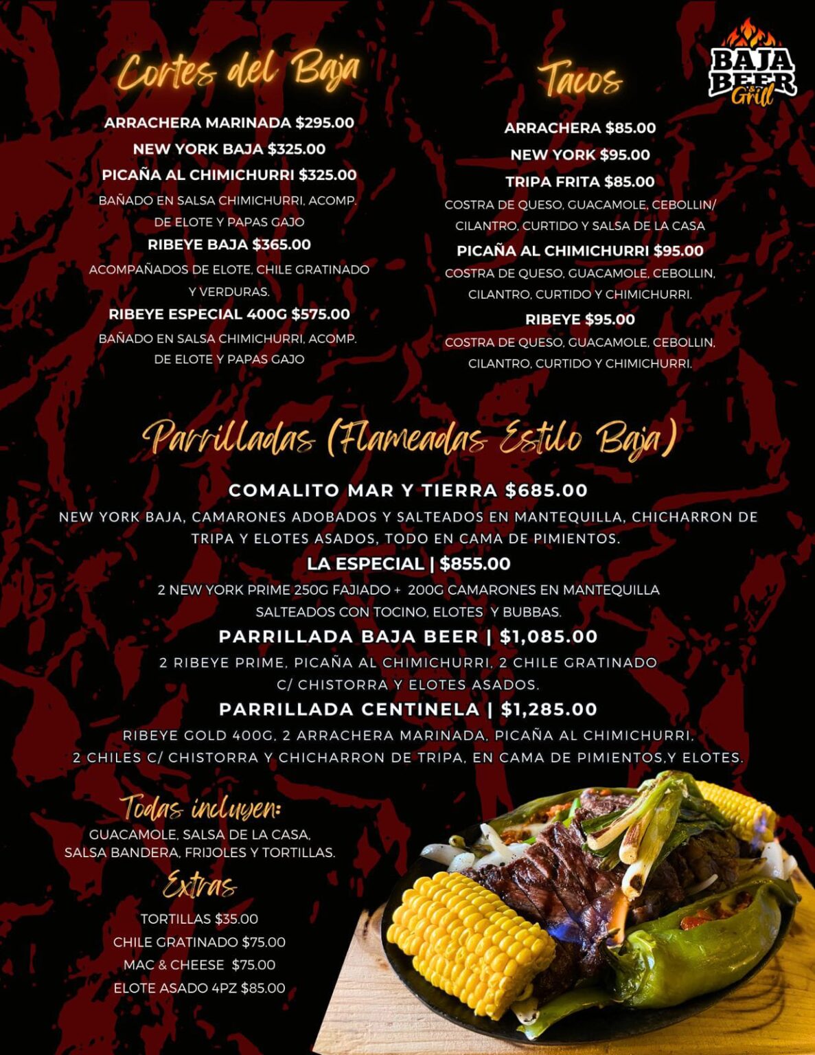 Menú - Baja Beer & Grill